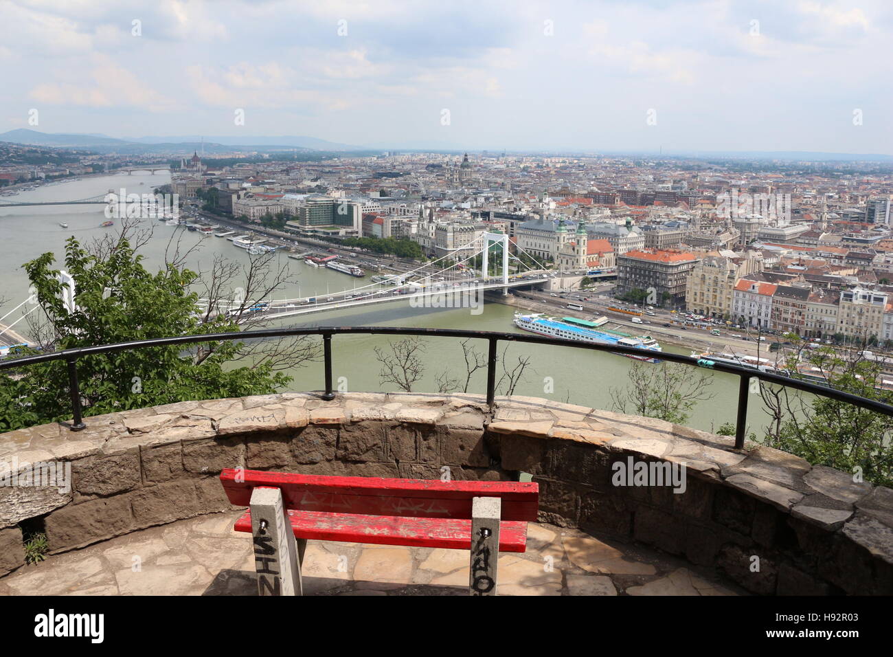 A Bench Overlooking Budapest Stock Photo - Alamy