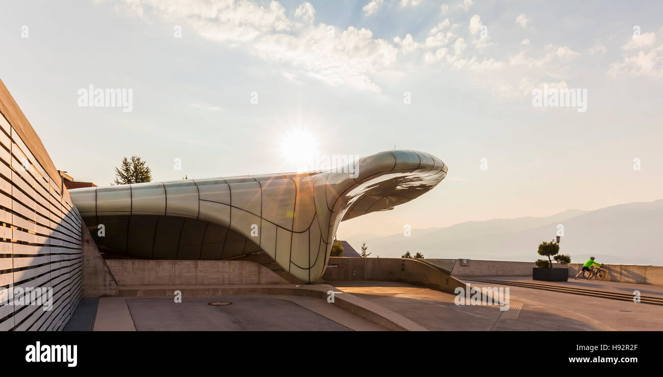 MOUNTAIN STATION OF HUNGERBURGBAHN HYBRID FUNICULAR RAILWAY, DESIGNED ...