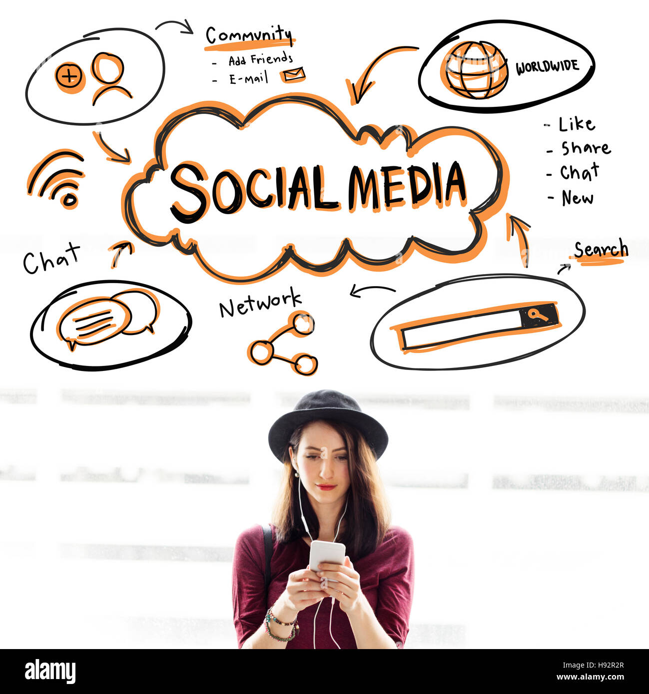 Social Media Internet Network Technology Cocnept Stock Photo - Alamy