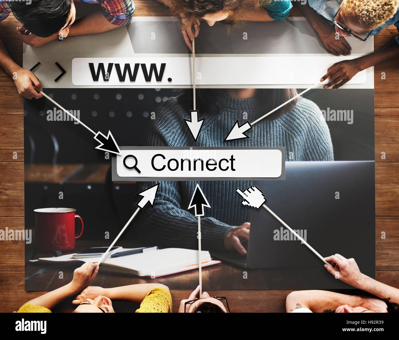 Connect Link Network Online Website Technology UI Concept Stock Photo ...