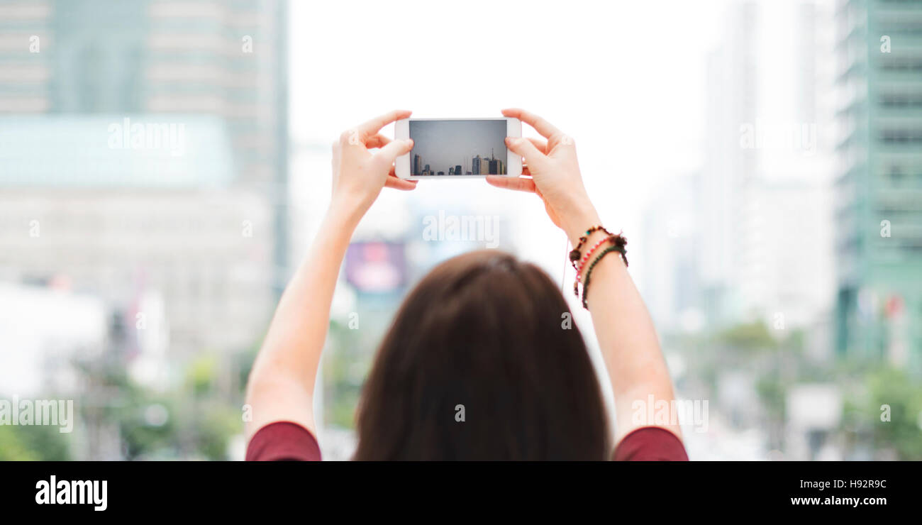 Woman Rear View Photography Traveling City Life Concept Stock Photo - Alamy