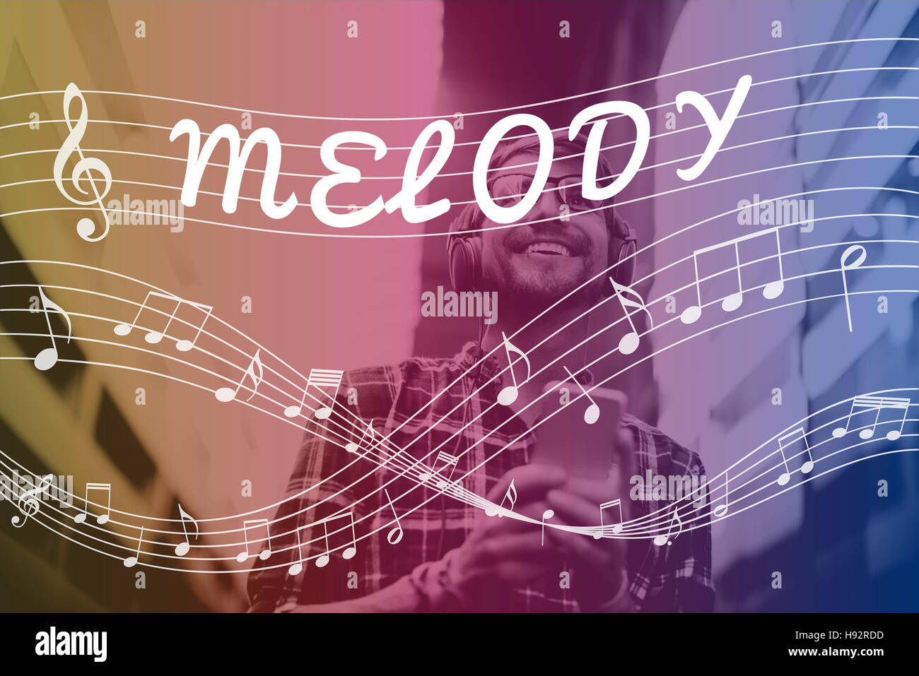 Melody Music Note Rhythm Graphic Concept Stock Photo - Alamy