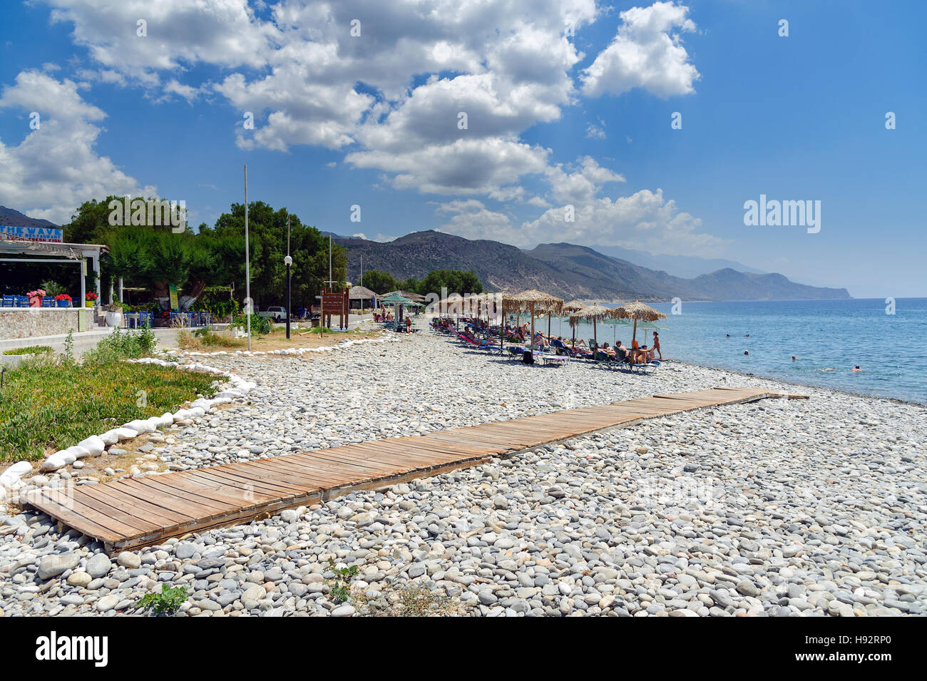 PALEOCHORA, CRETE, GREECE - JUNE 2016: Road to stone beach of ...