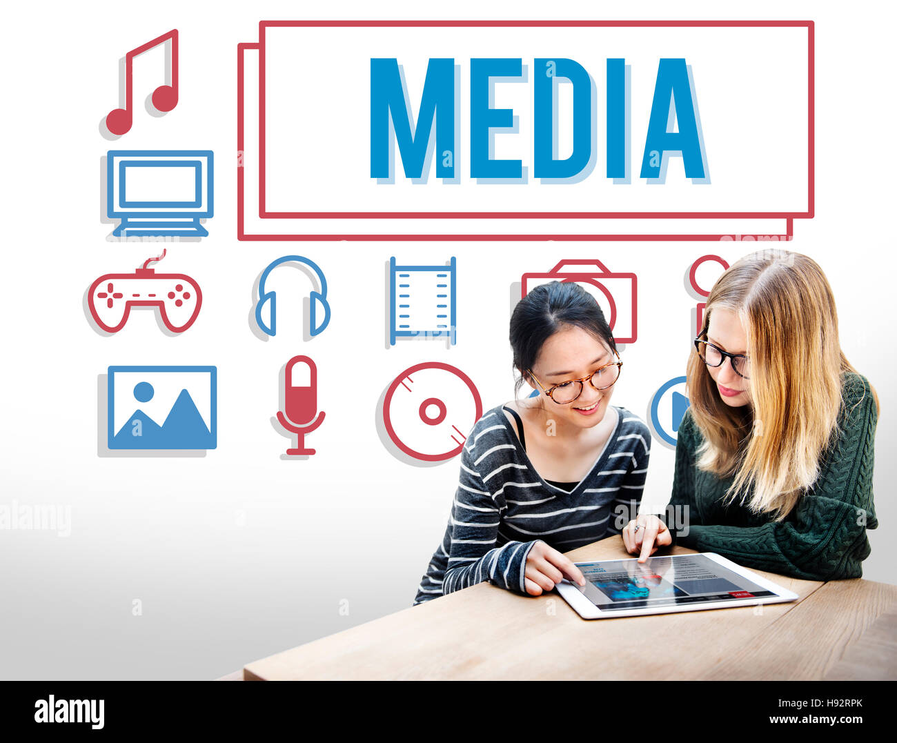 Media Mass Communication Entertainment Multimedia Concept Stock Photo ...