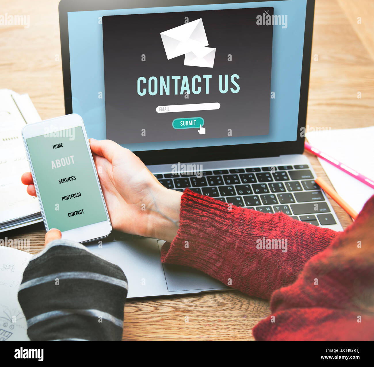 Contact Us Assistance Business Contact Help Concept Stock Photo - Alamy