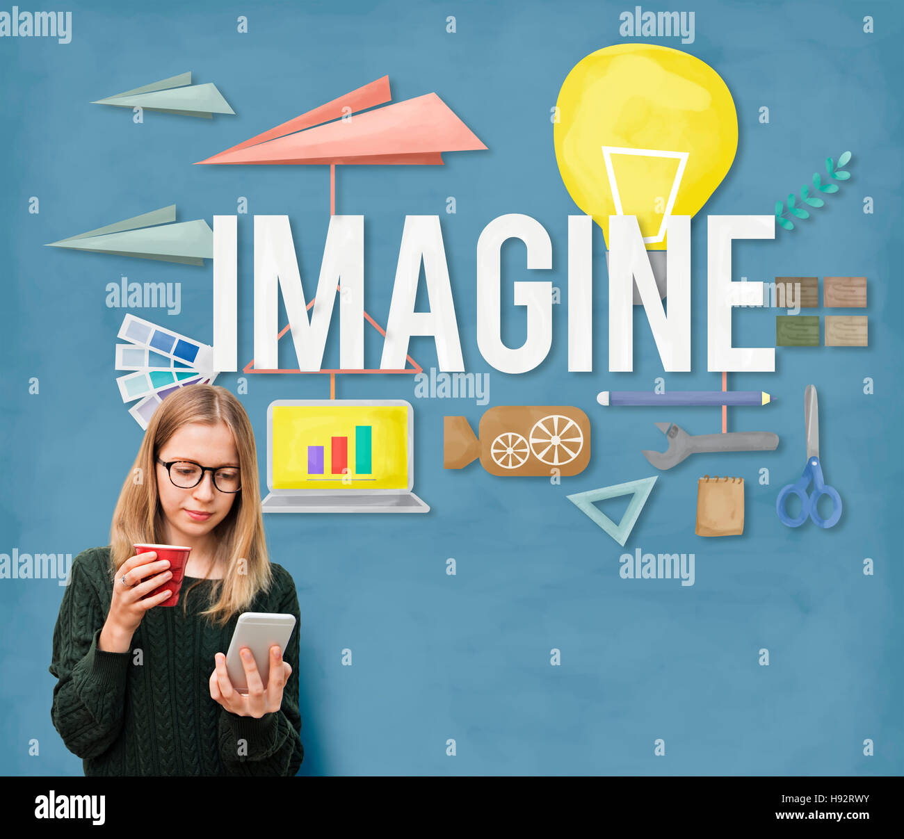 Imagine Creative Dream Expect Ideas Vision Concept Stock Photo - Alamy