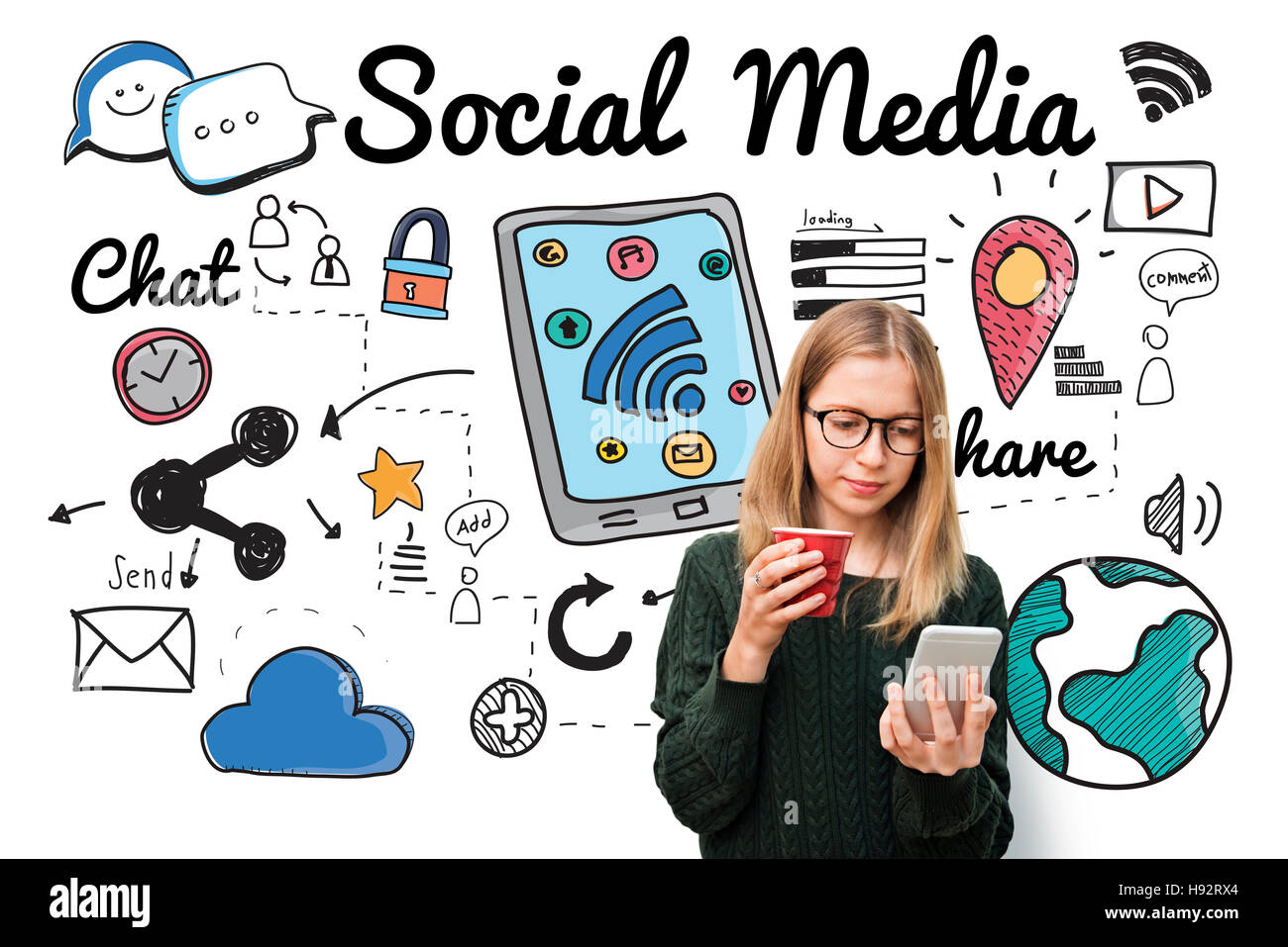 Social Media Networking Global Communications Connection Concept Stock ...