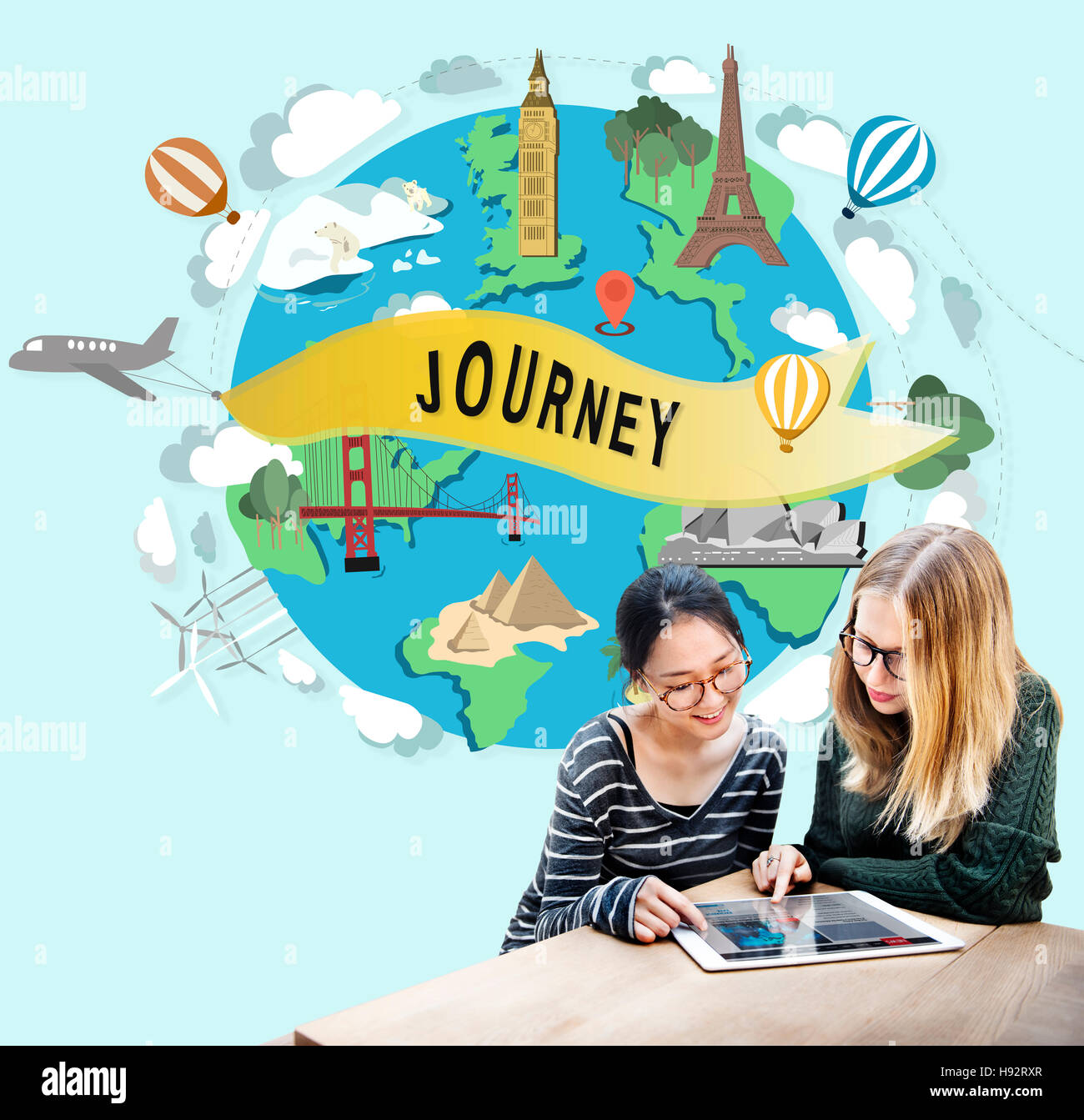 Journey Exploration Tour Travel Trek Vacation Concept Stock Photo - Alamy