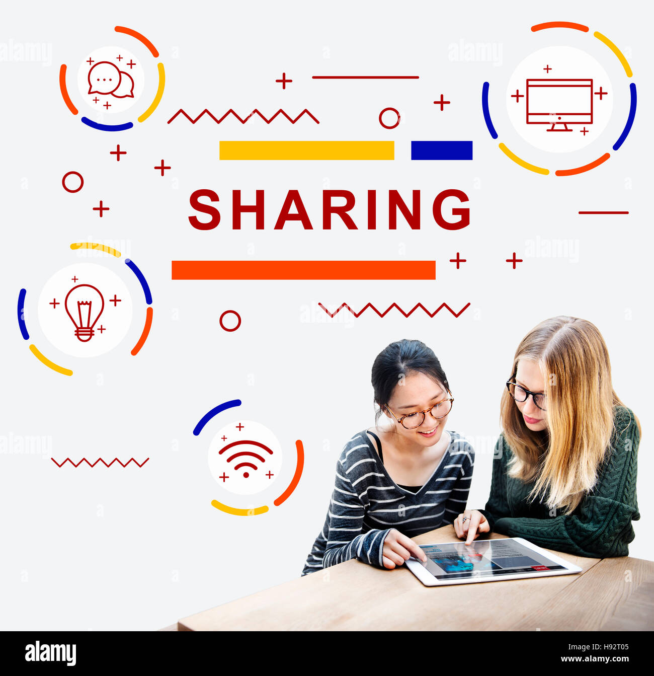 Sharing Connection Online Technology Network Concept Stock Photo - Alamy