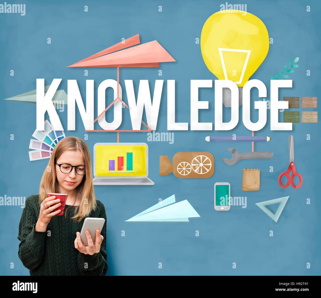 Knowledge School Course Degree Graphics Concept Stock Photo - Alamy