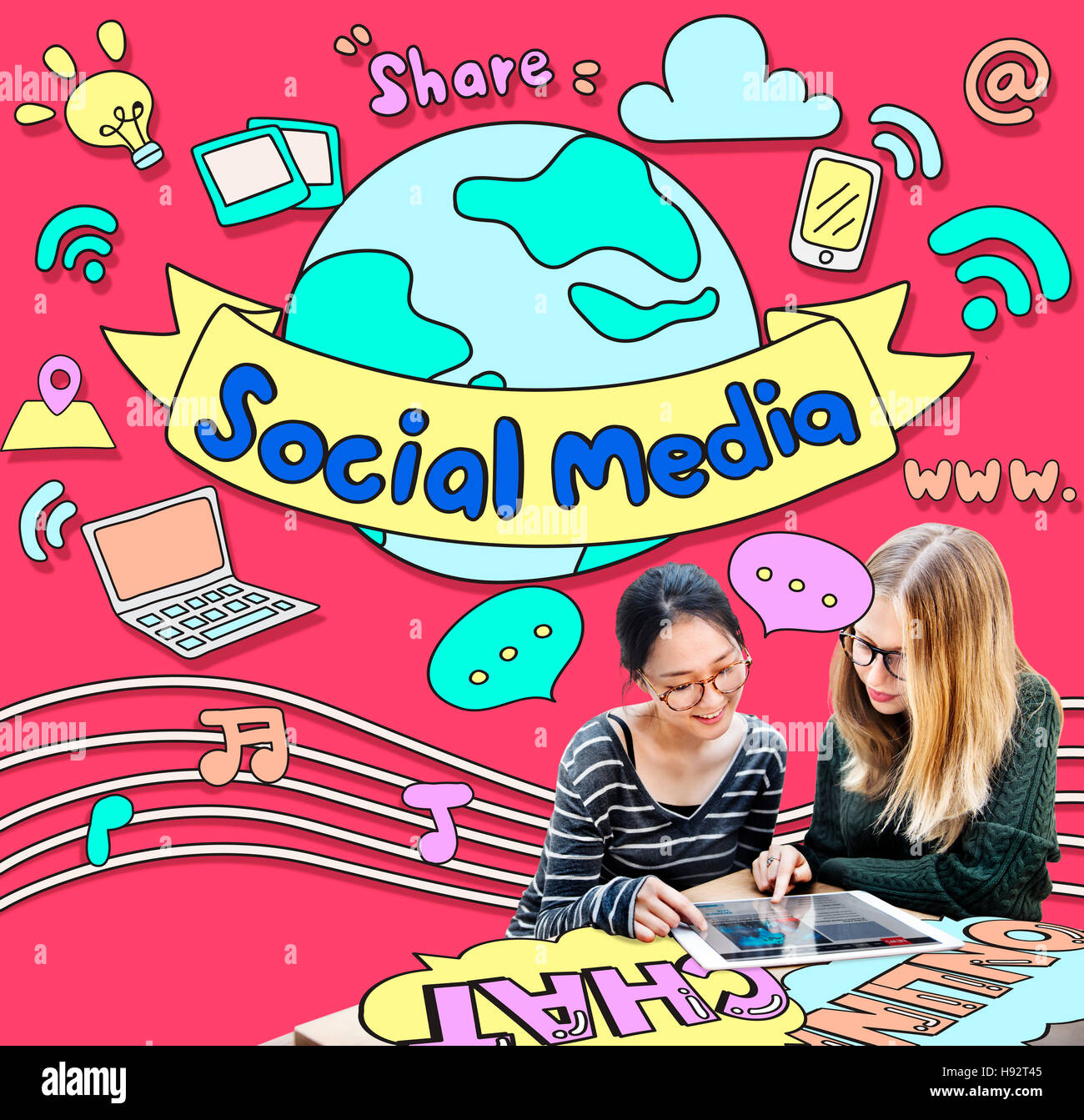 Social Media Connection Communication Internet Concept Stock Photo - Alamy