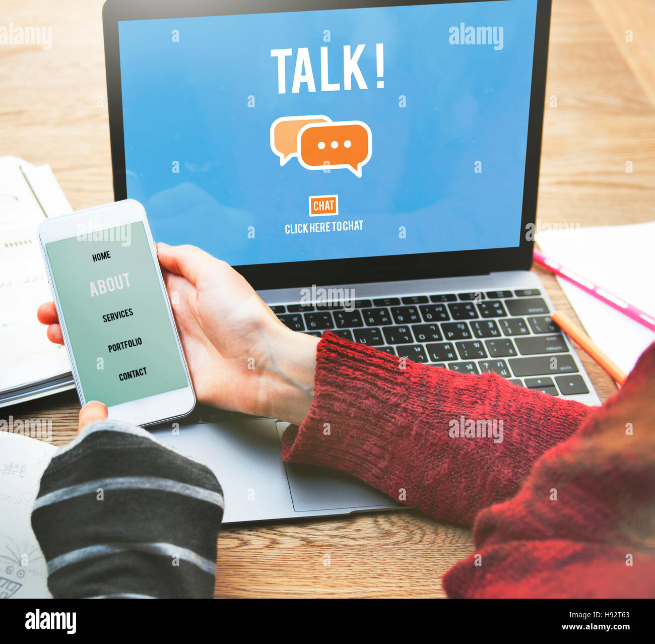 Talking Talk Communication Conversation Concept Stock Photo - Alamy