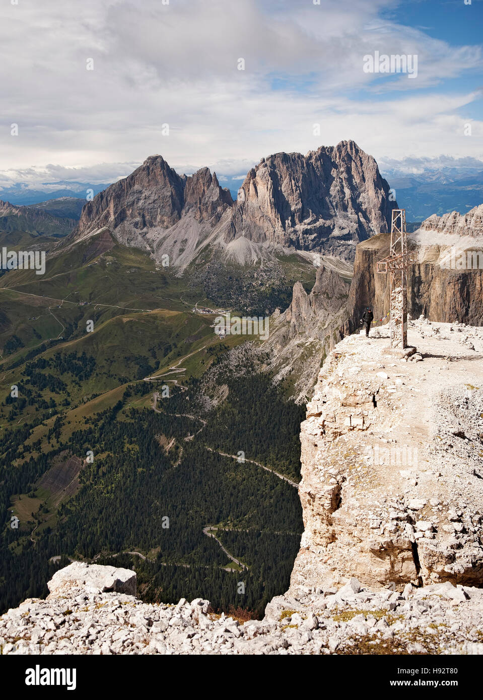 Landscape at Canazei ski resort in September, Trentino region, South ...