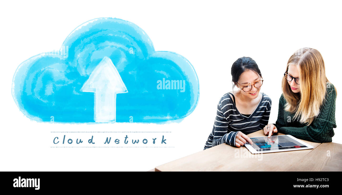 Cloud Network Connecting Technology Internet Online Concept Stock Photo ...