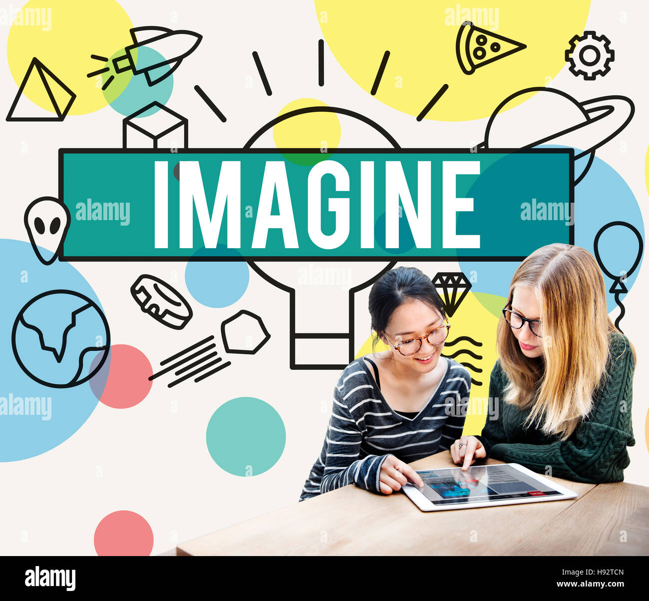 Imagine Creative Thinking Vision Dream Expect Concept Stock Photo - Alamy