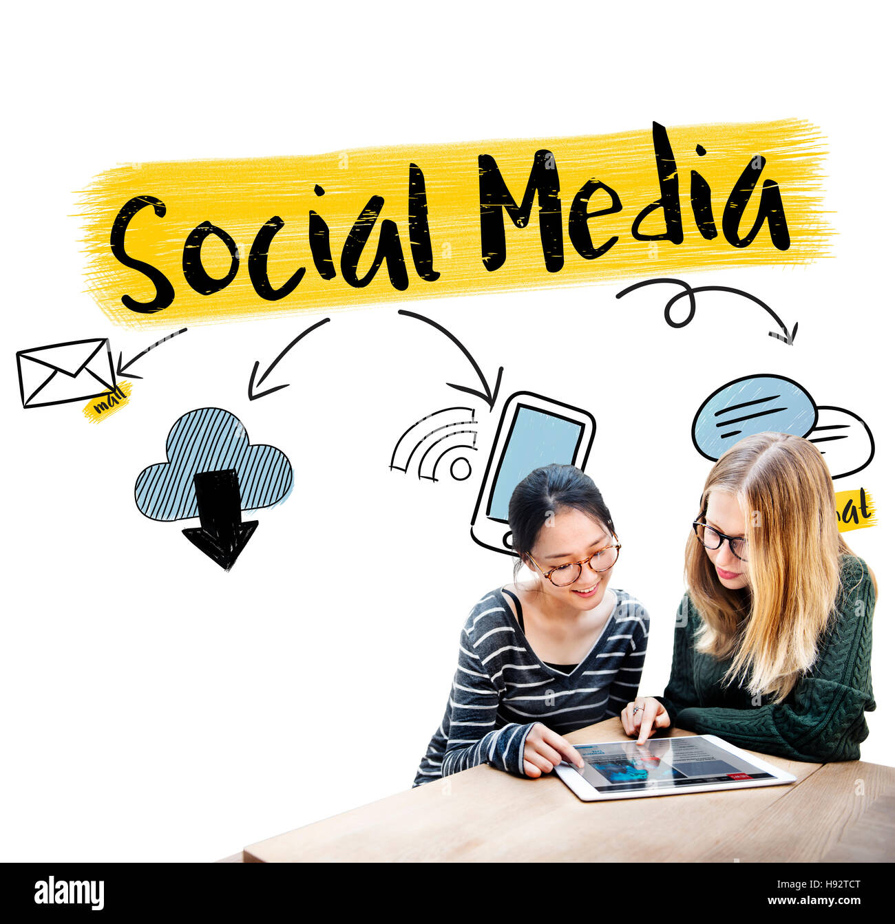 Social Media Networking Communication Connection Concept Stock Photo ...