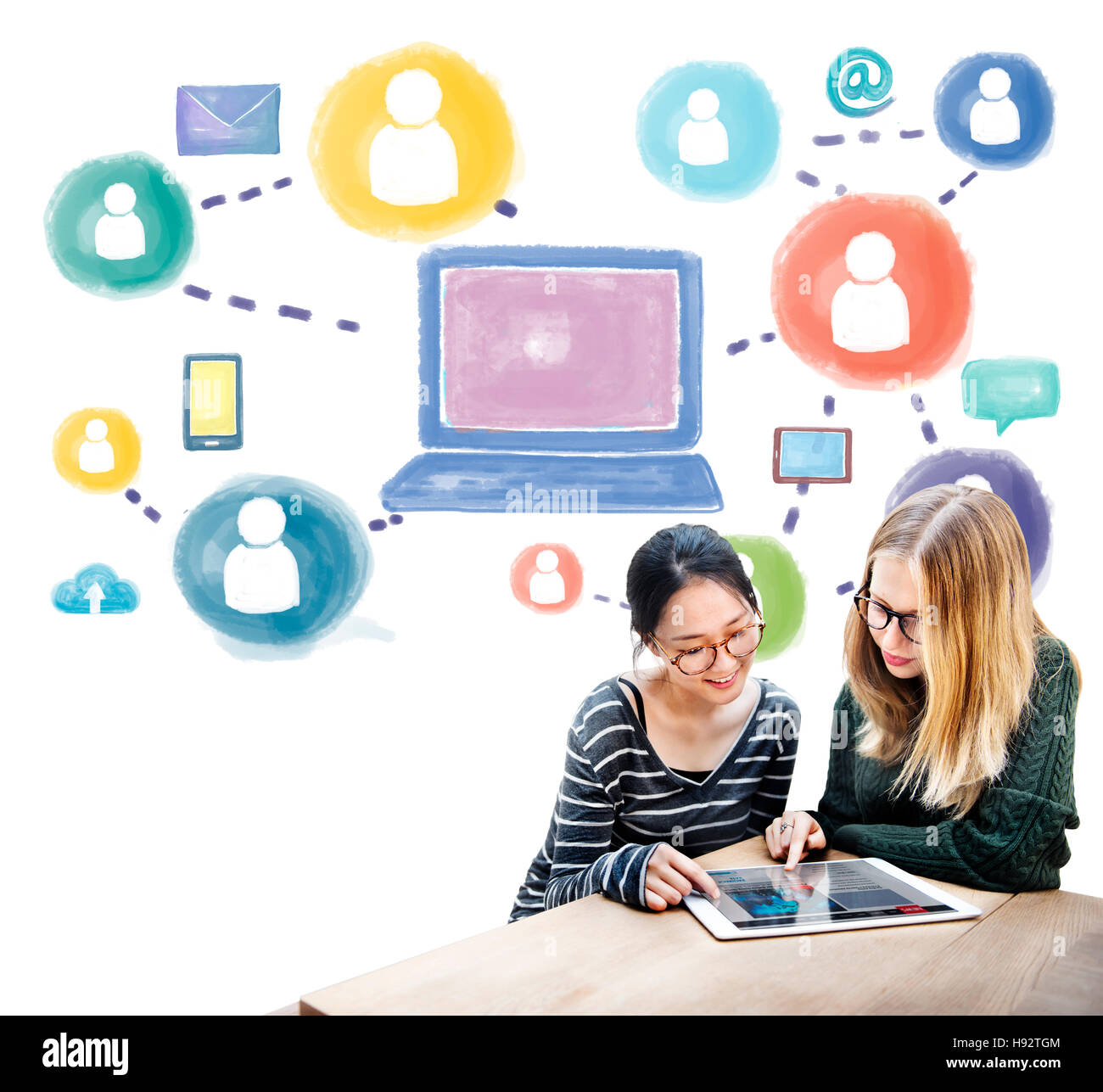 Social Media Social Networking Technology Connection Concept Stock ...