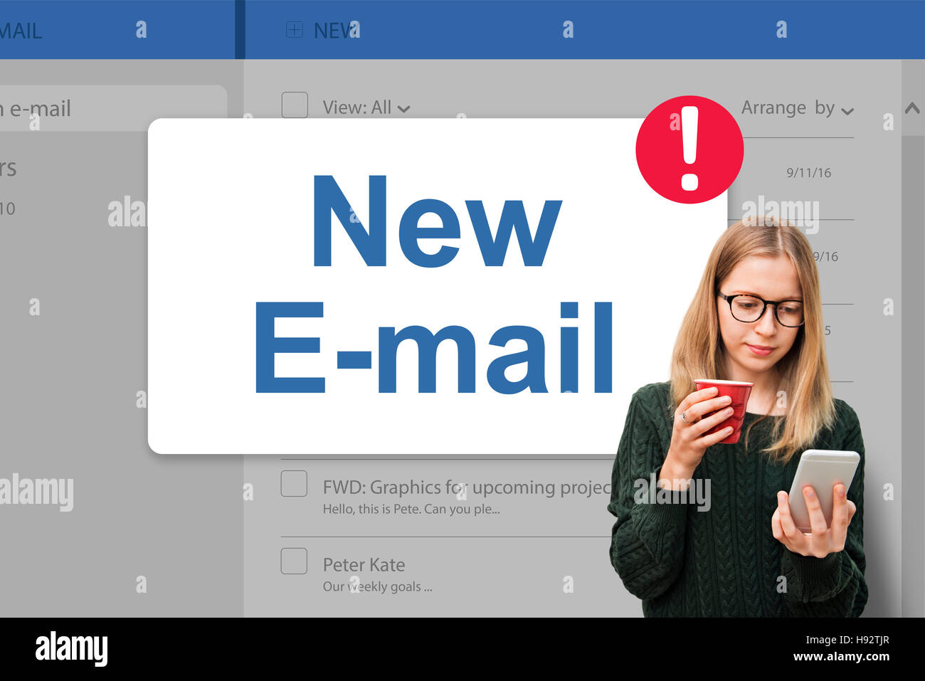 Message Inbox Notification Icon Concept Stock Photo - Alamy