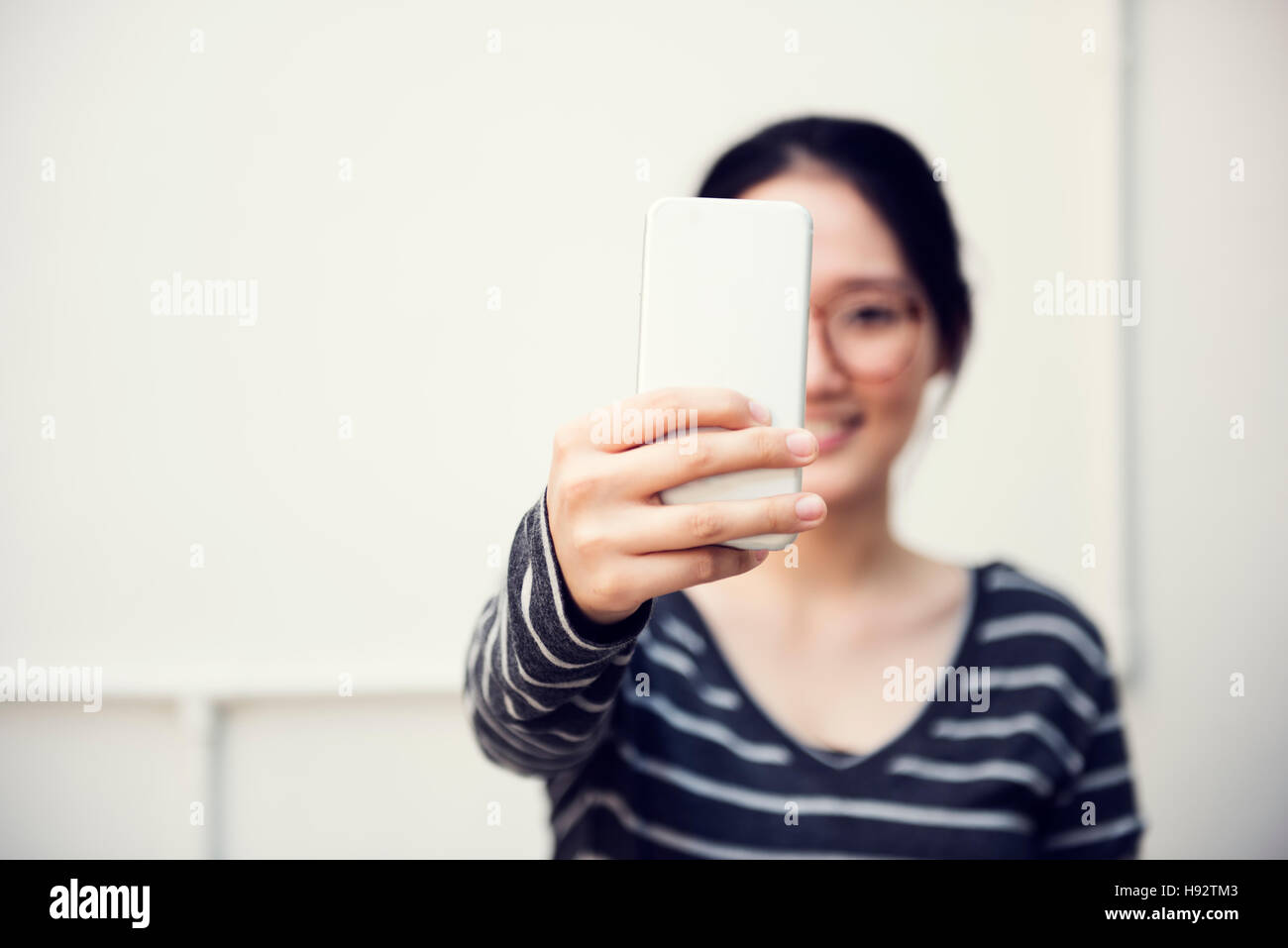 Asian Women Connection Technology Lifestyle Concept Stock Photo - Alamy