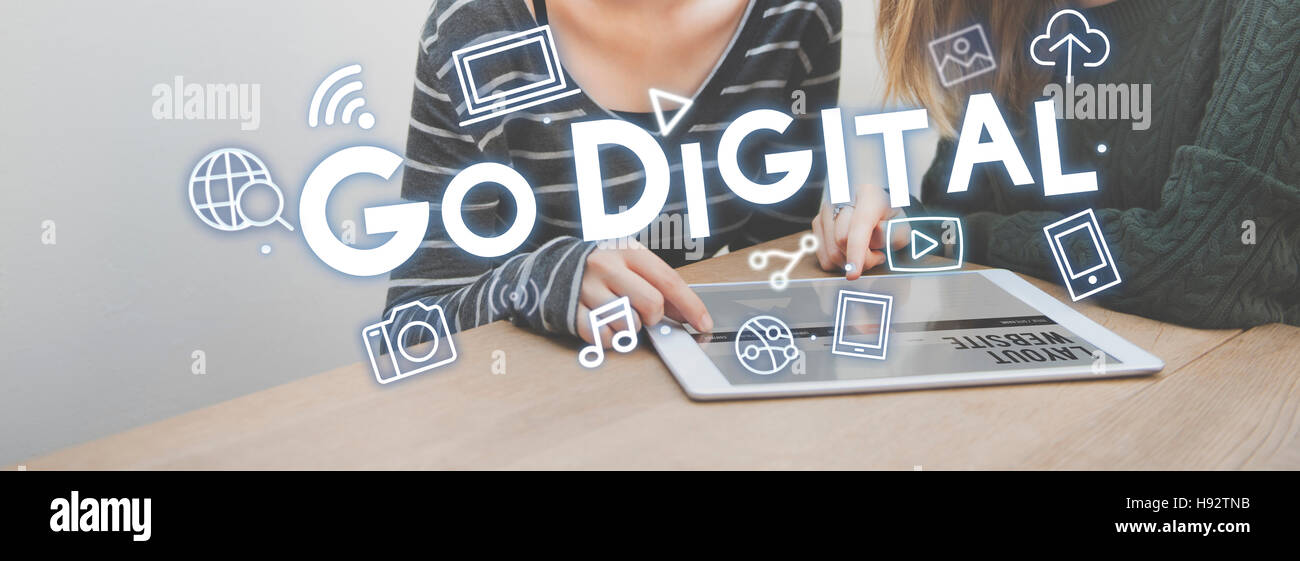 Digital Technology Icons Graphic Concept Stock Photo - Alamy