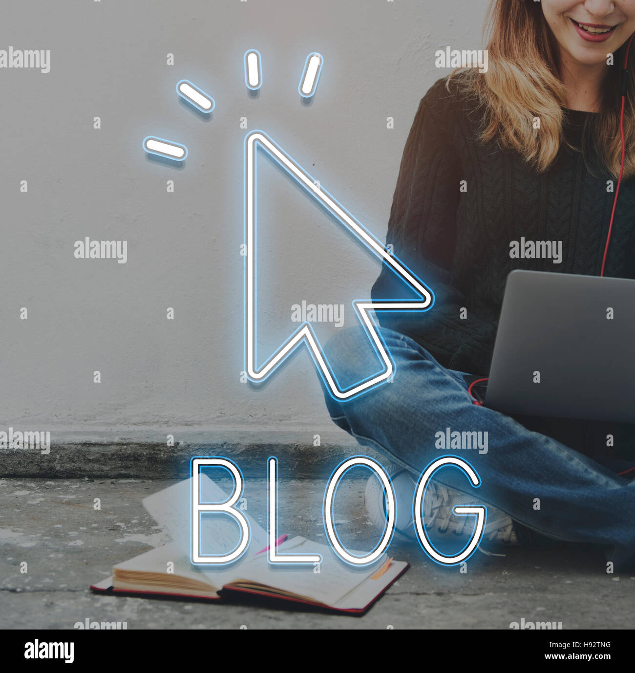 Digital Internet Connection Icon Mouse Pointer Concept Stock Photo - Alamy