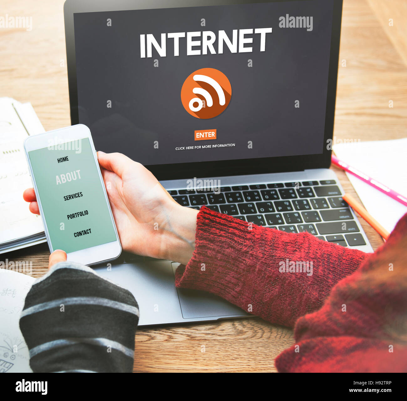 Internet Connection Wireless Wifi Technology Concept Stock Photo - Alamy
