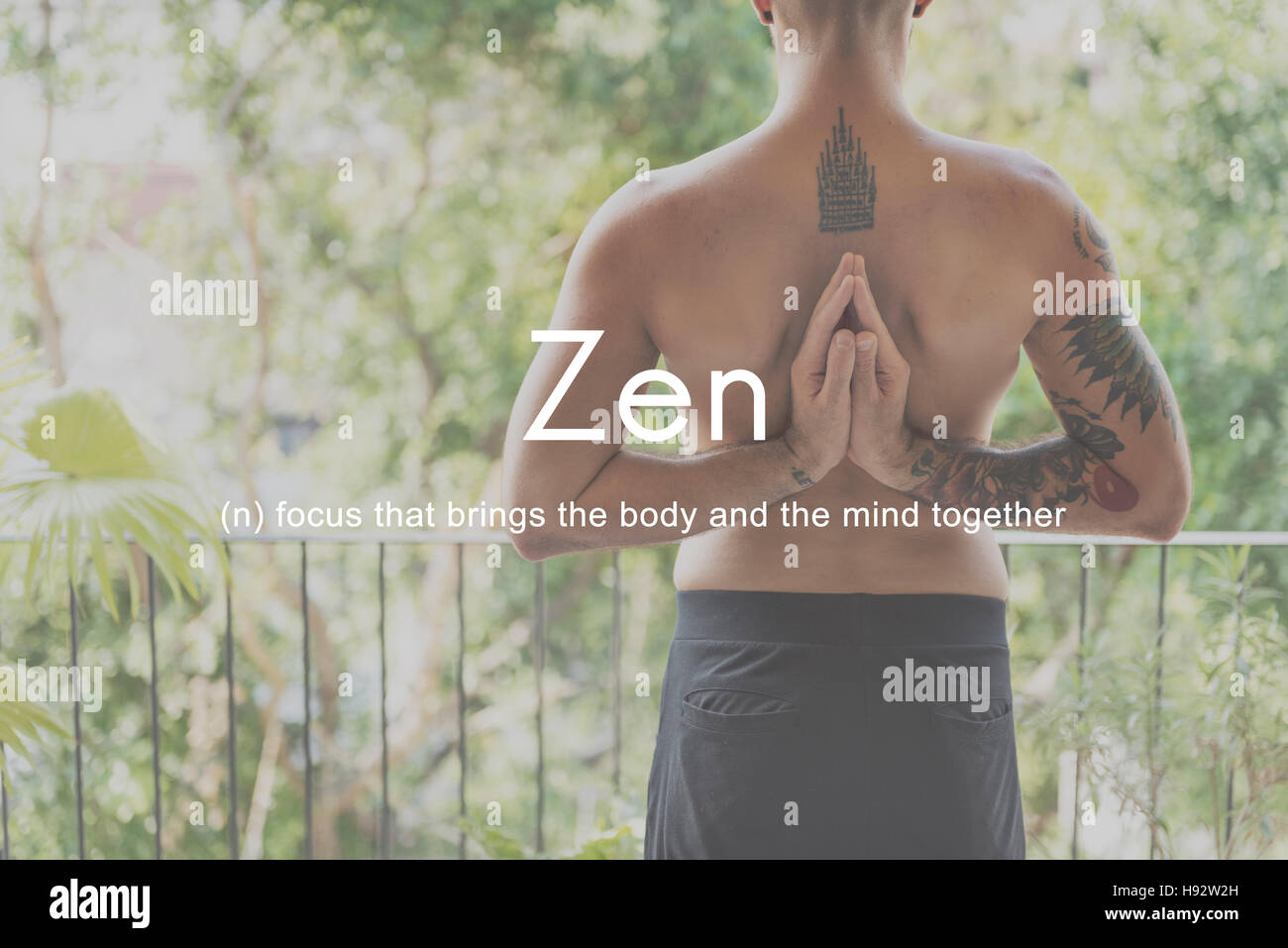 Zen Spirituality Buddhism Body and Mind Meditation Concept Stock Photo ...