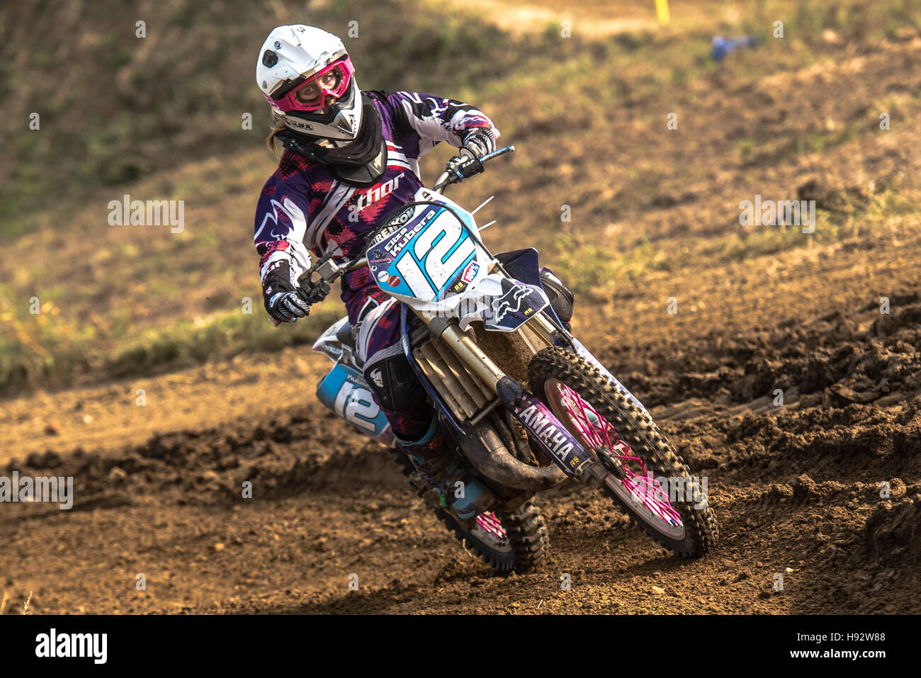 motocross rider in the race Stock Photo - Alamy