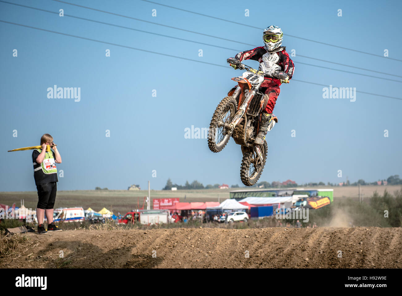 motocross rider in the race Stock Photo - Alamy