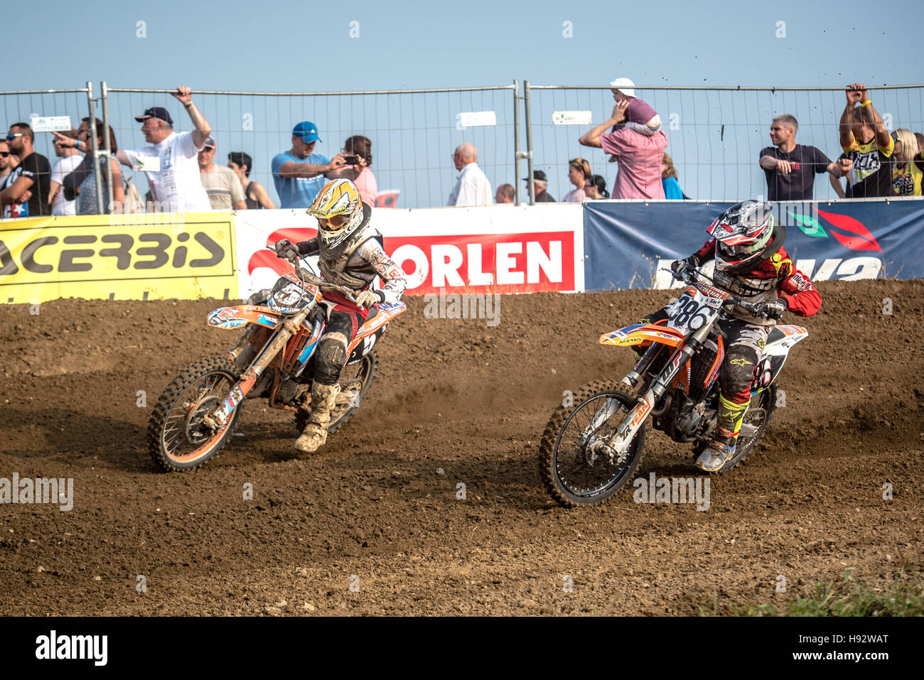 motocross riders in the race Stock Photo - Alamy