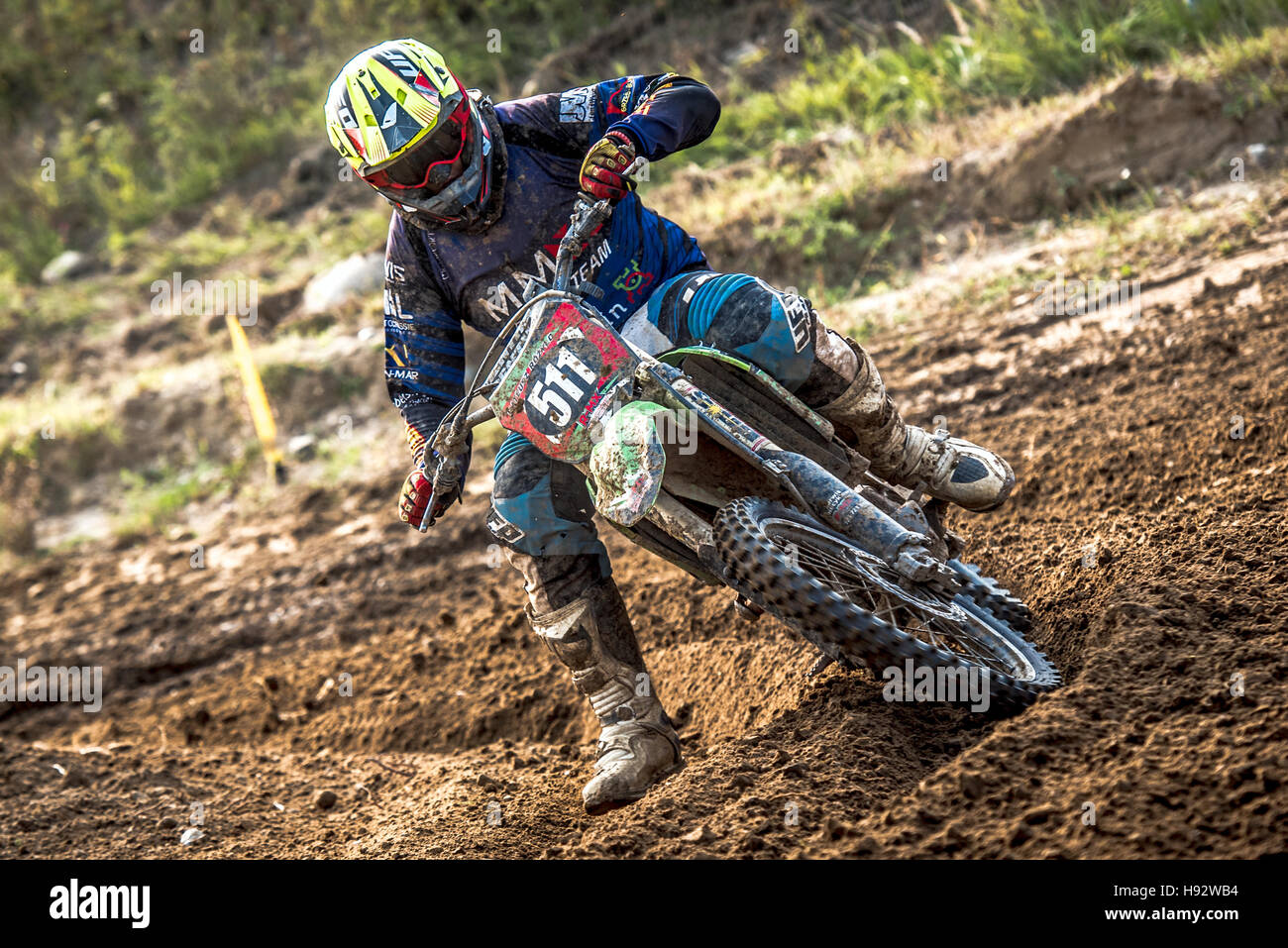 motocross rider in the race Stock Photo - Alamy