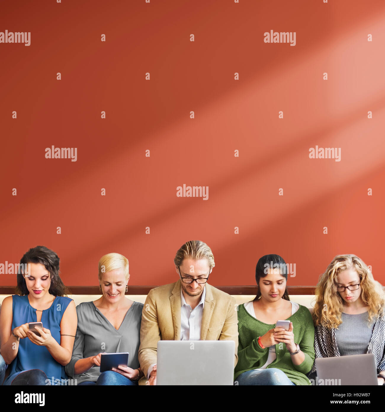 Diversity People Connection Digital Devices Browsing Concept Stock ...