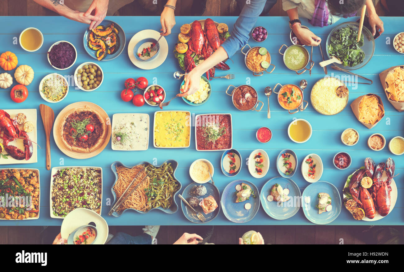 Food Festive Restaurant Party Unity Concept Stock Photo - Alamy