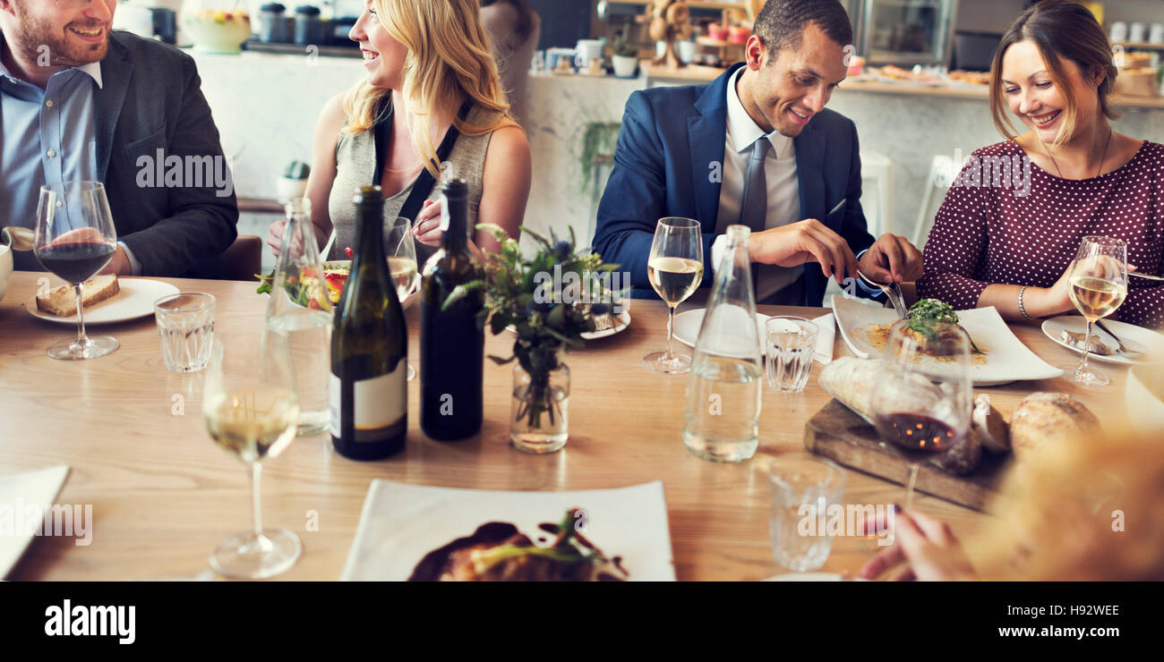 Business People Lunch Dinner Meeting Restaurant Concept Stock Photo - Alamy
