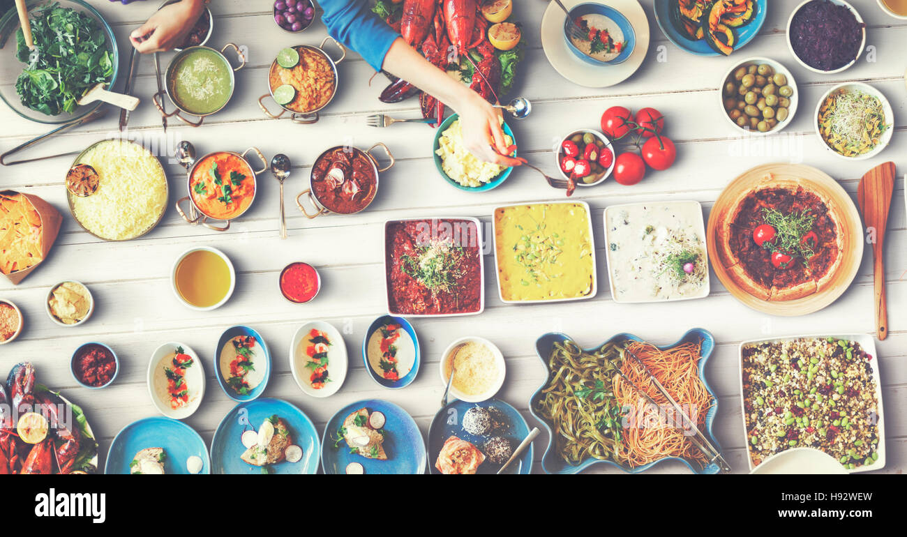 Food Festive Restaurant Party Unity Concept Stock Photo - Alamy