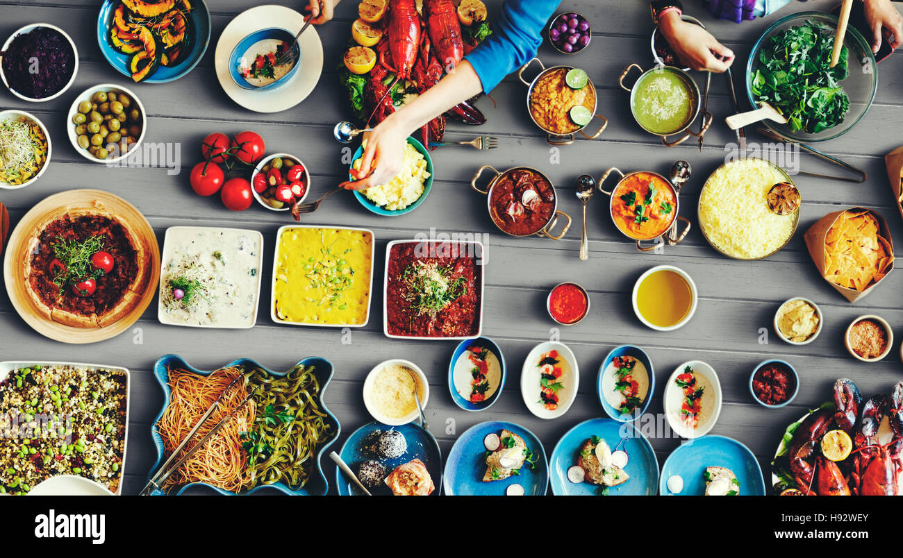 Food Festive Restaurant Party Unity Concept Stock Photo - Alamy