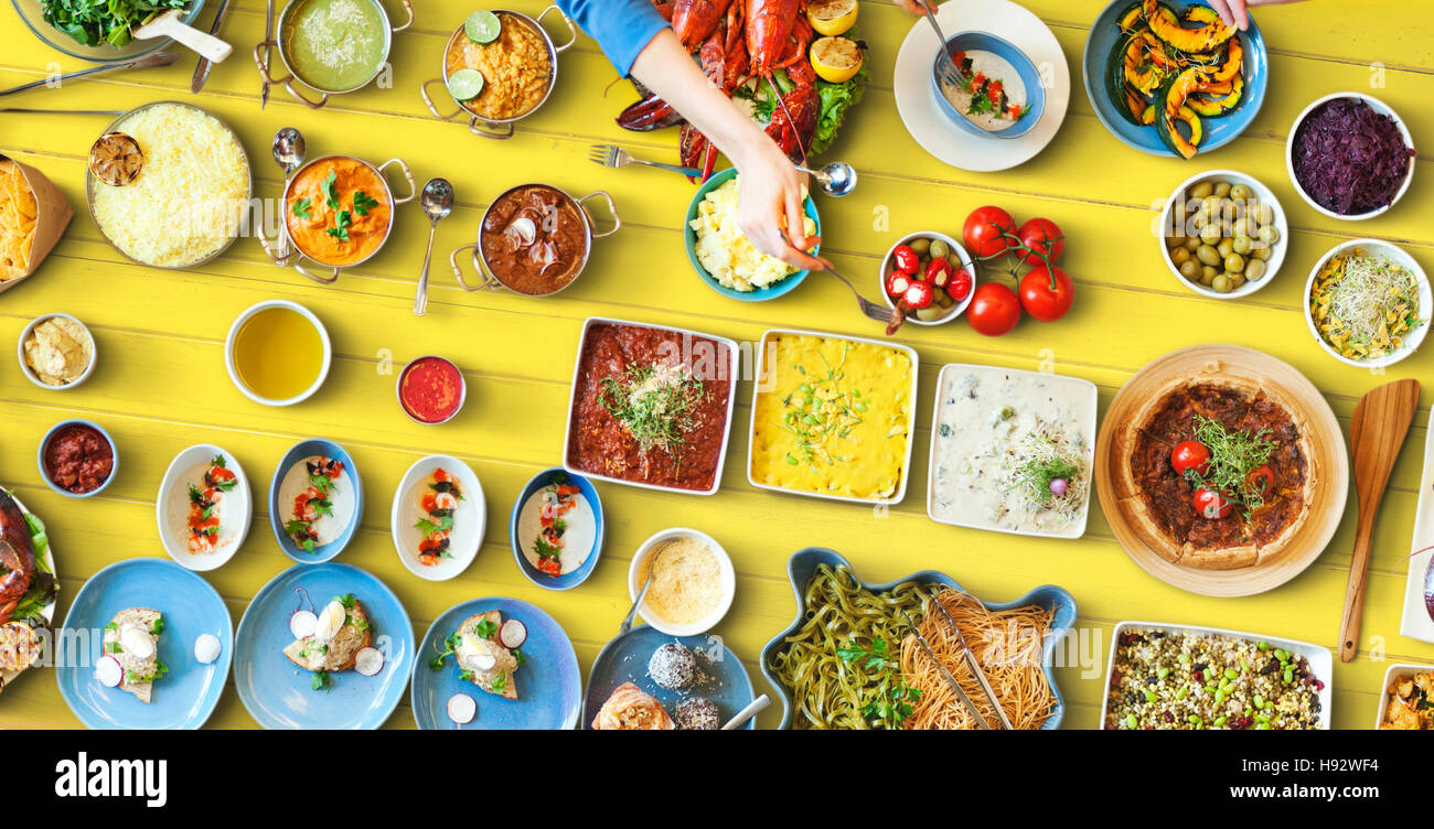 Food Festive Restaurant Party Unity Concept Stock Photo - Alamy