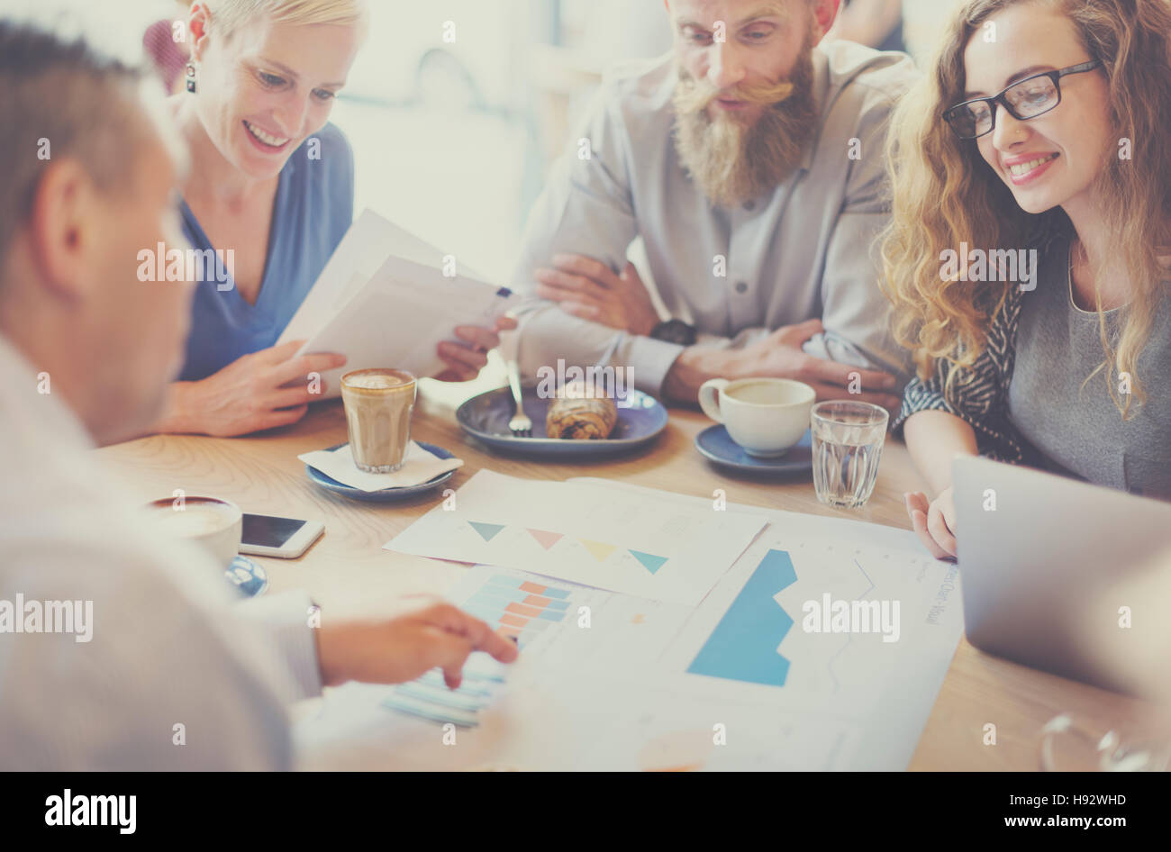 Business Team Meeting Strategy Marketing Cafe Concept Stock Photo - Alamy