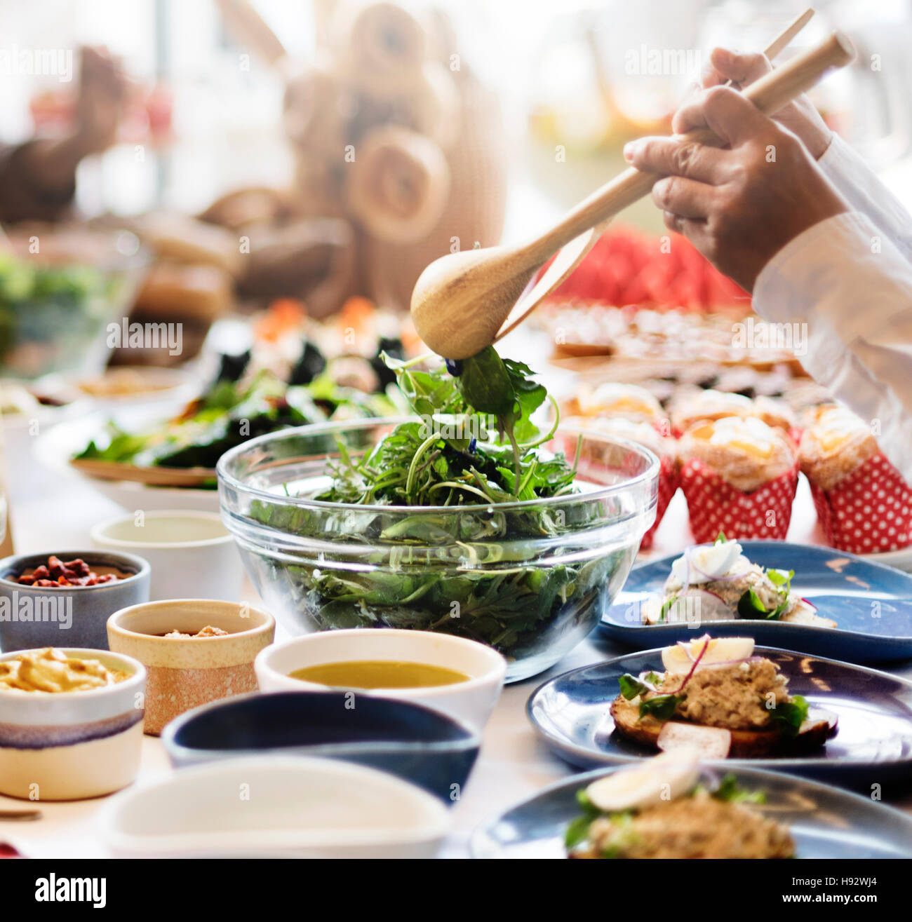 Buffet Brunch Food Eating Festive Cafe Dining Concept Stock Photo - Alamy