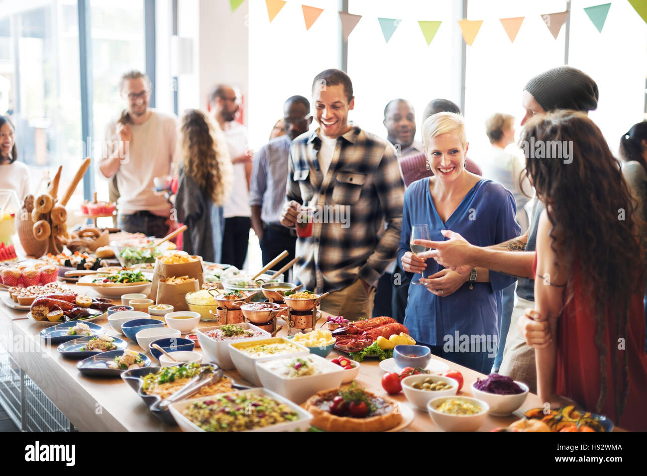Brunch Choice Crowd Dining Food Options Eating Concept Stock Photo - Alamy