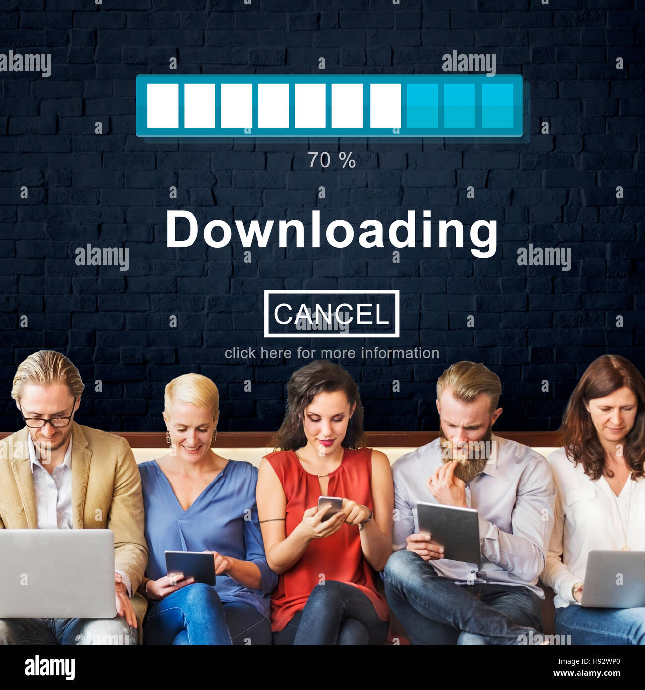 Downloading Transfering Network Information Technology Concept Stock ...