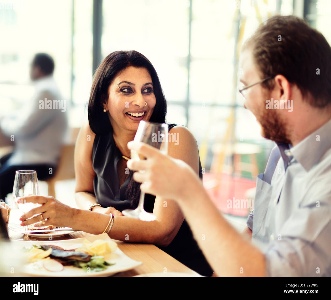 Friends Party Cheers Enjoying Food Concept Stock Photo - Alamy