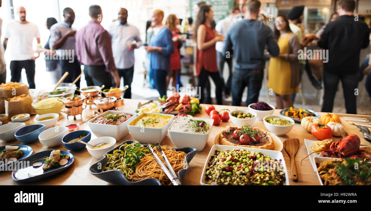Buffet Dinner Dining Food Celebration Party Concept Stock Photo - Alamy