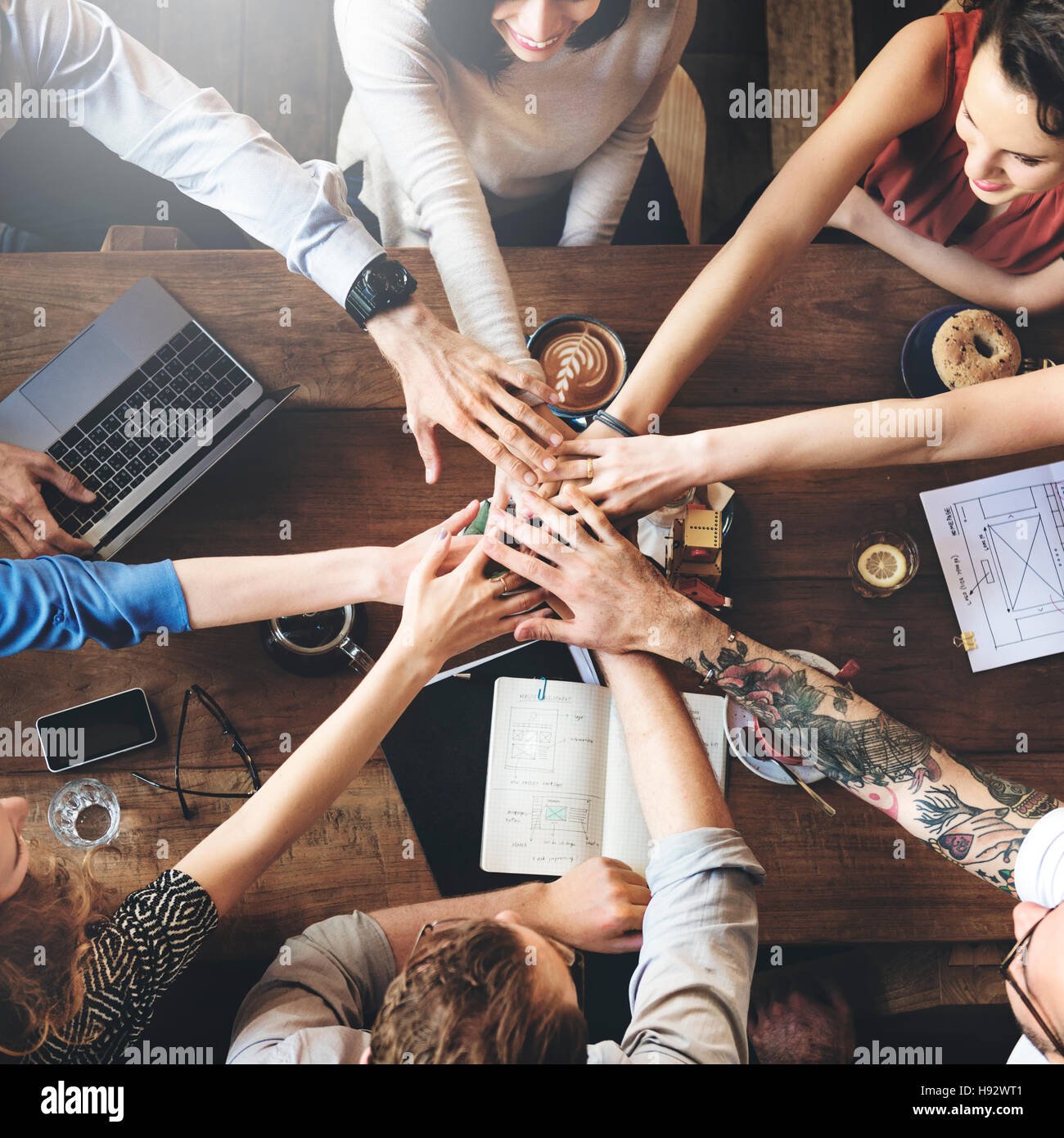 Team Unity Friends Meeting Partnership Concept Stock Photo - Alamy