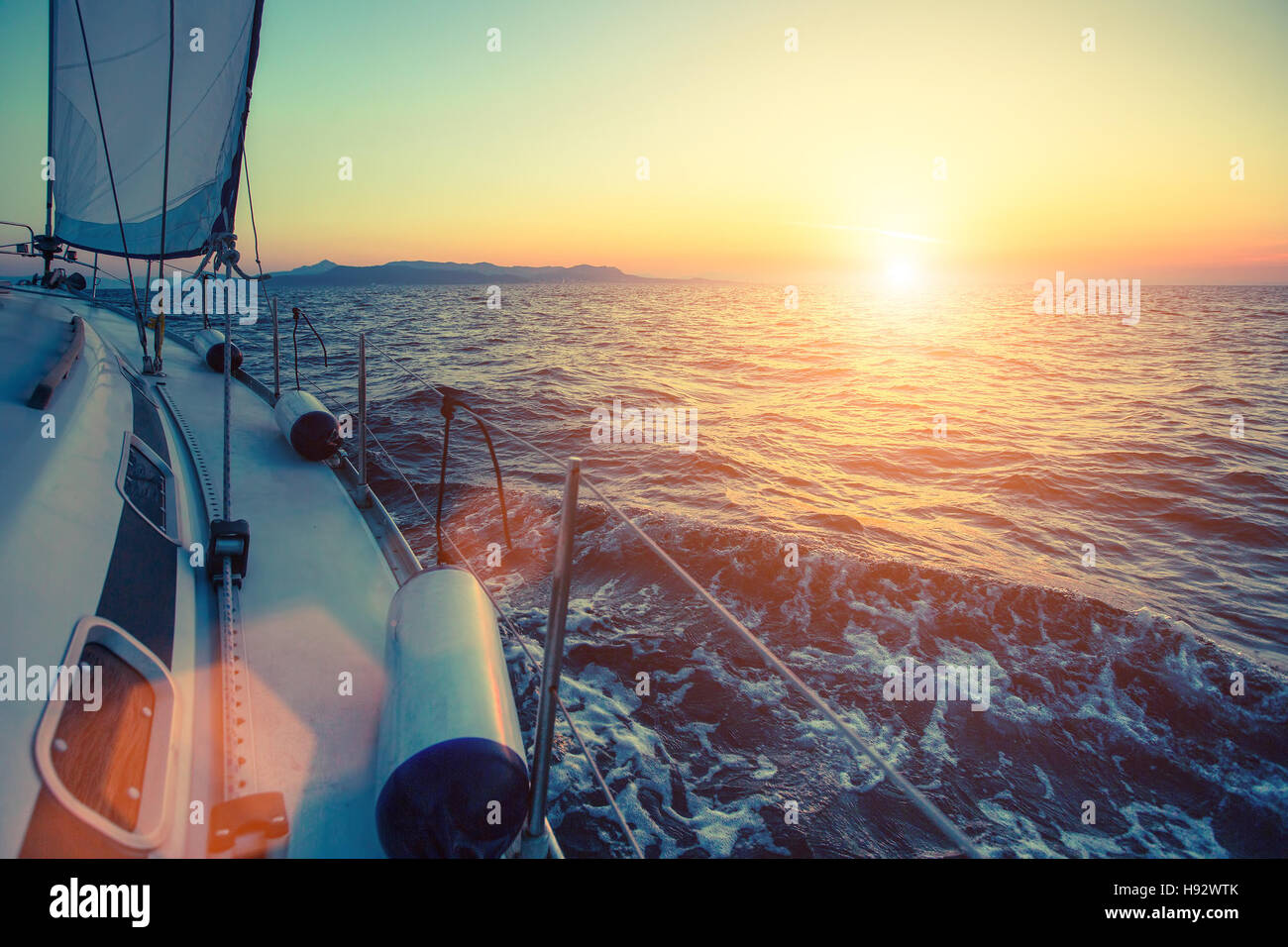 Beautiful white yacht sailing on hi-res stock photography and images ...