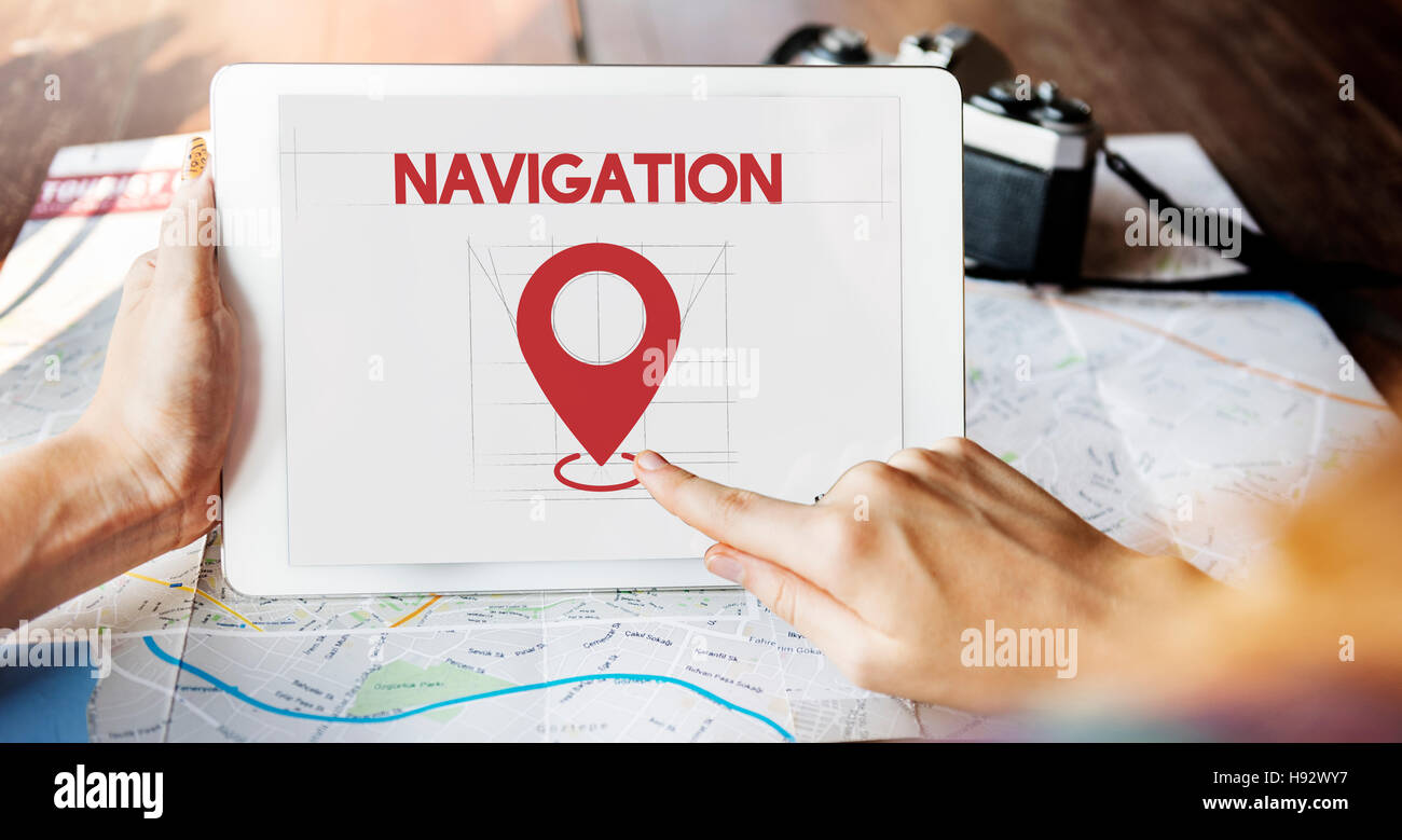 Navigation Location Mapping Destination Technology Graphic Concept ...