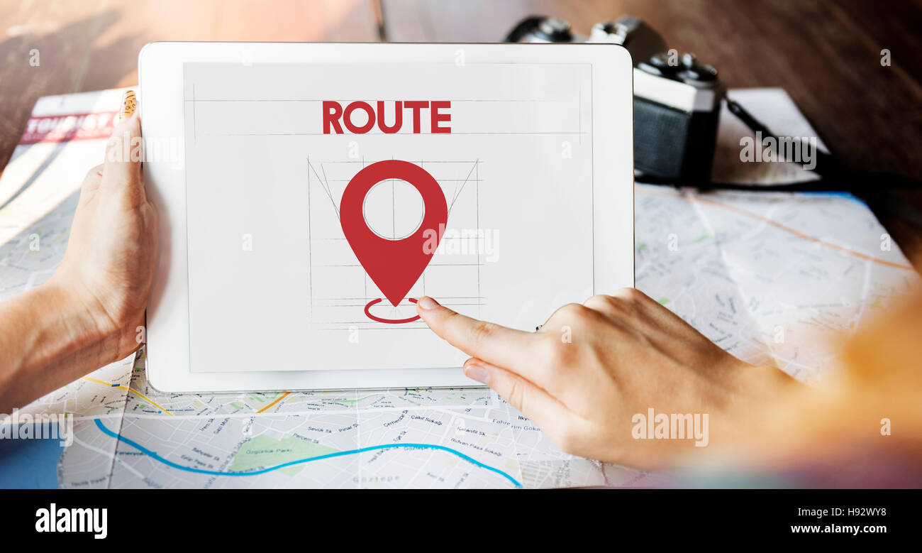 Navigation Location Mapping Destination Technology Graphic Concept ...