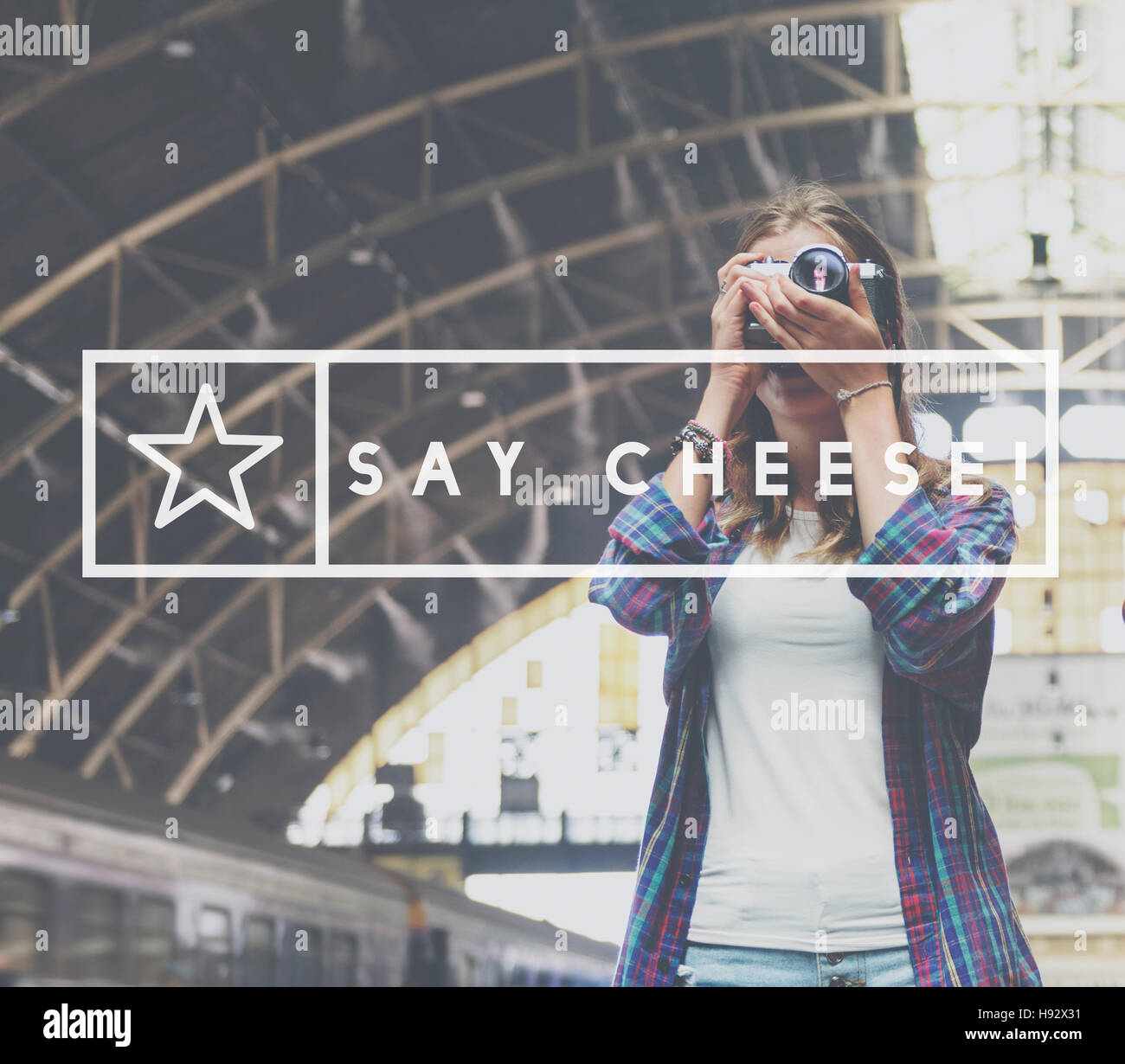 Smile Expression Say Cheese Photo Concept Stock Photo - Alamy