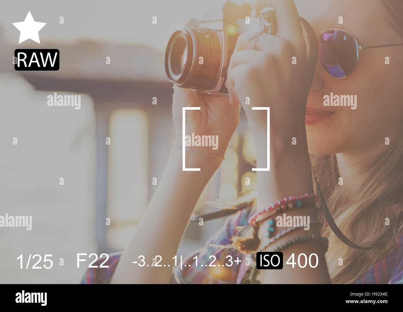 Photography Frame Portrait Focus Copy Space Concept Stock Photo - Alamy