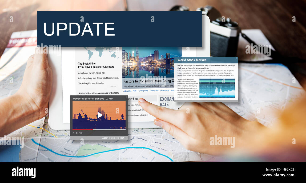 Update Trends Report News Flash Concept Stock Photo - Alamy